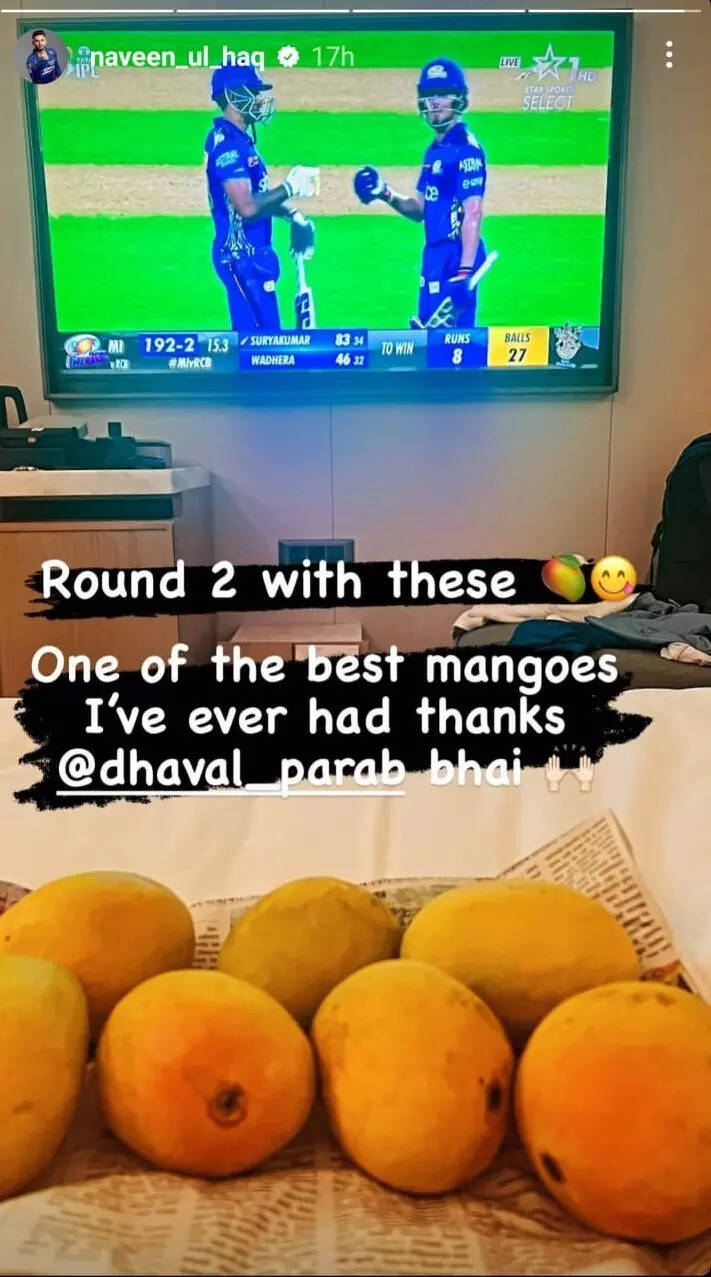 The Competition Is... : Day After Naveen Ul Haq's 'Mango' Instagram Story, Virat Kohli Shares ...