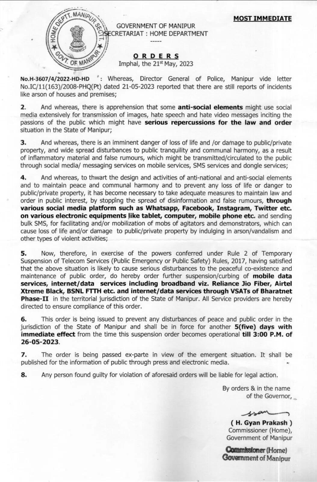 Manipur Violence: Biren Government Extends Internet Ban Till May 26 ...