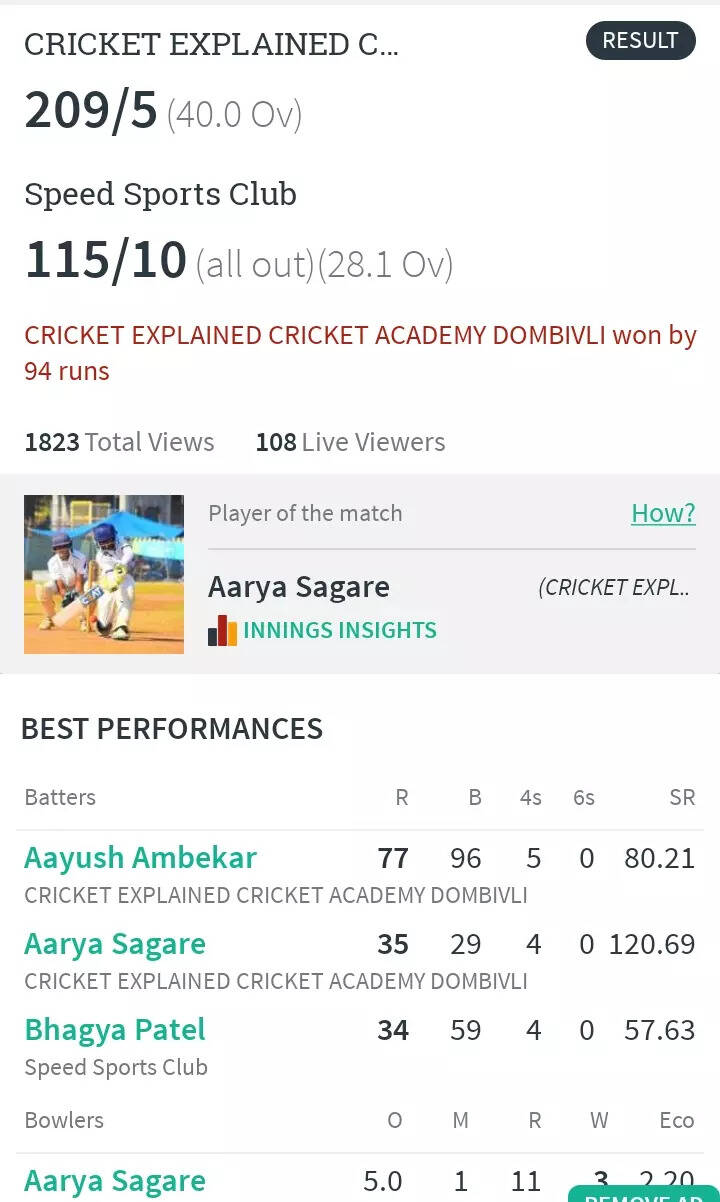 cricket news : dombivli's team wins first match in ram baran memorial ...