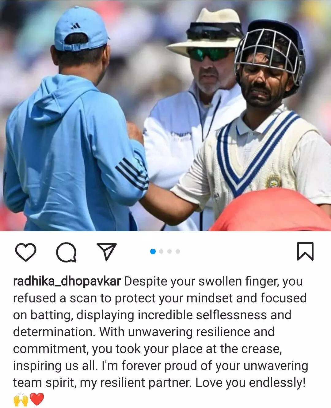 WTC final 2023: Despite Your Swollen Finger...: Ajinkya Rahane's Wife ...
