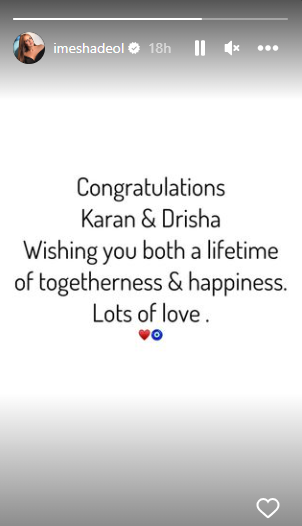 After Skipping Karan Deol-Drisha Acharya's Wedding, Esha Deol Pens ...