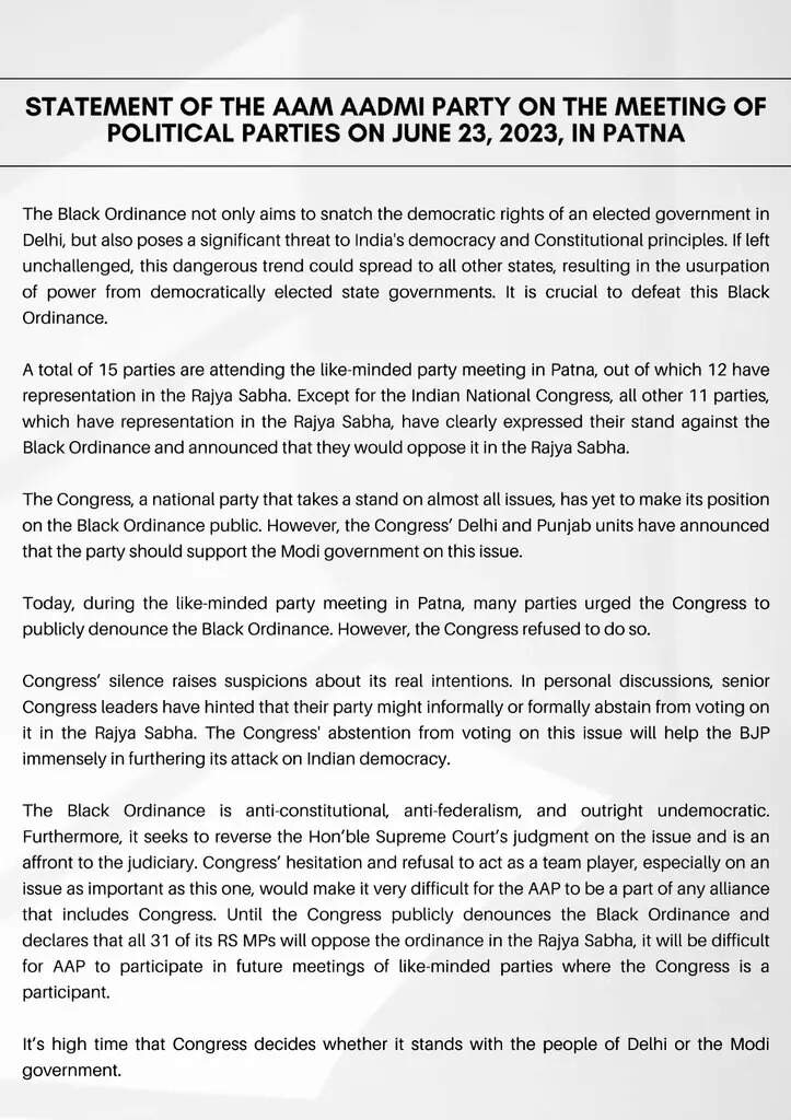 'Denounce Black Ordinance, or Else...': AAP Issues Ultimatum to ...