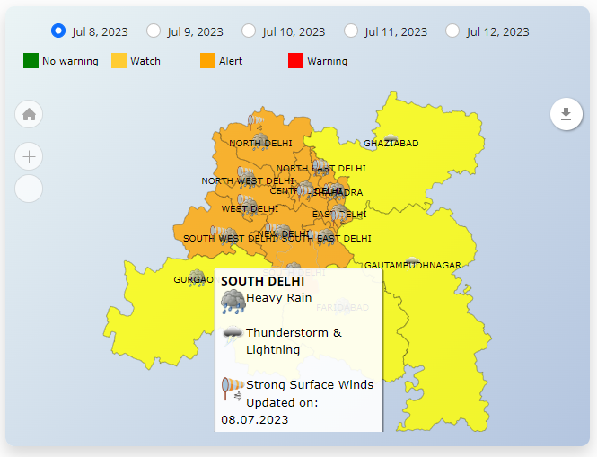 Delhi: Orange Alert Issued in Delhi as Monsoon Intensifies; Heavy Rain, Strong Winds Lash City ...