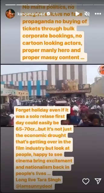 Kangana Ranaut Lauds 'Manly Hero' Sunny Deol As Gadar 2 Opens Big: No Mafia Politics, No Bought ...