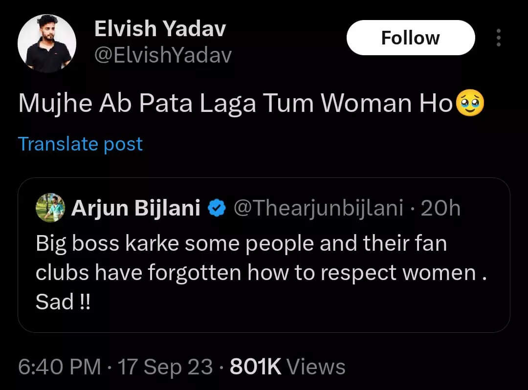 Elvish Yadav Calls Arjun Bijlani ‘Woman’ Amid Deserving Winner Of Bigg Boss OTT 2 Controversy ...