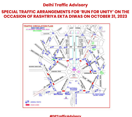 Delhi Traffic Police Announce Diversions On Many Routes On Oct 31; List ...