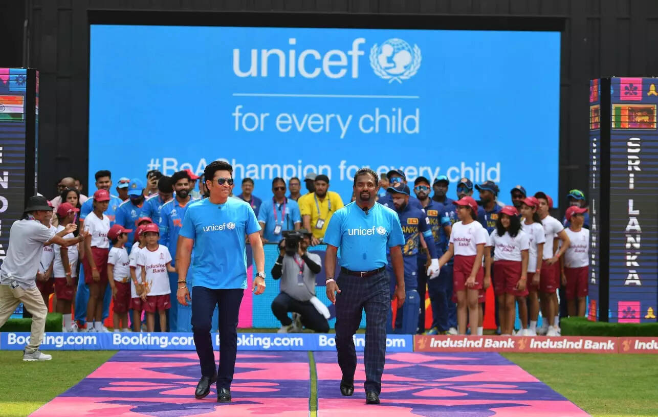 Wankhede Stadium turns blue to support ICC-UNICEF initiative for ...