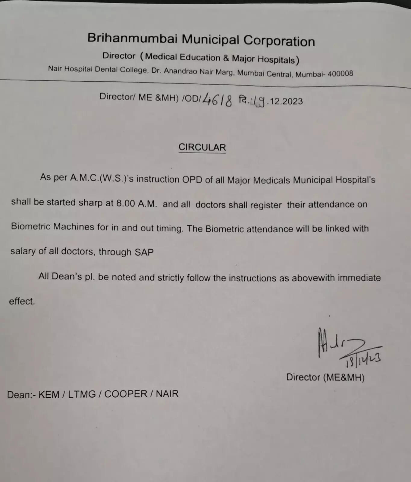 relief to patients bmc decide to open opd in hospital sharp 8 am in ...