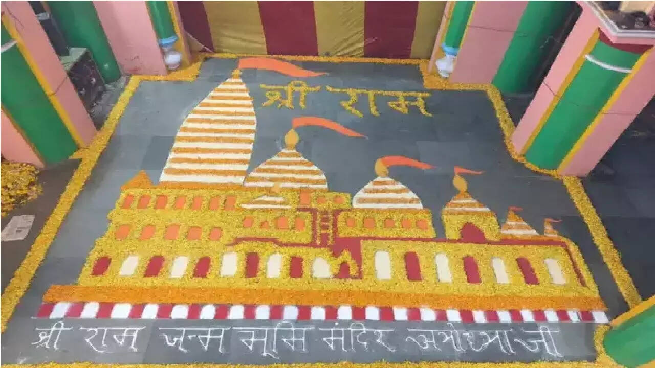 ayodhya ram mandir simple rangoli designs ideas - Rangoli for Ram ...