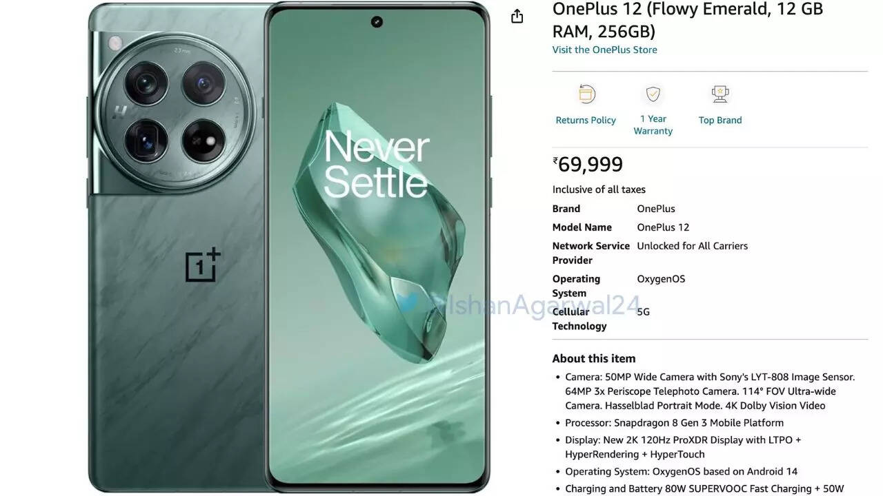 OnePlus 12 Price in India seemingly revealed on Amazon: Report ...