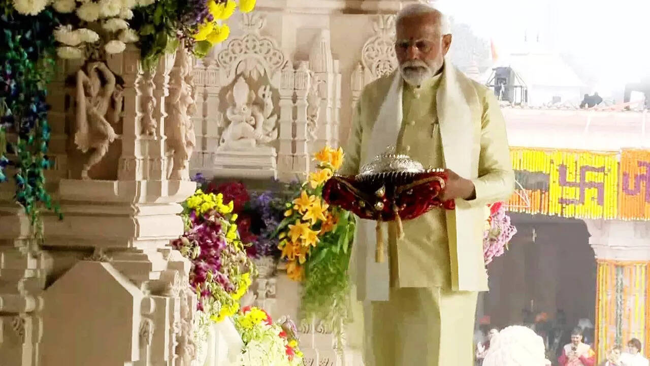 Ayodhya Ram Mandir Pran Pratishtha Ceremony: First Visuals of PM Modi ...