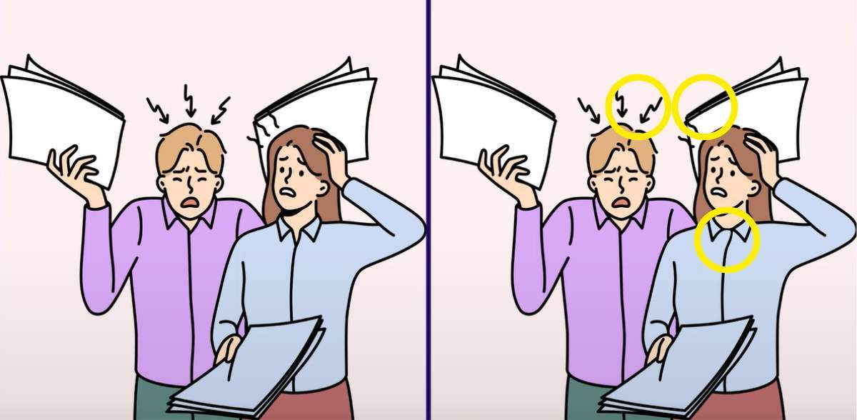 Puzzle: Can You Find The 3 Differences Between Images of Office ...