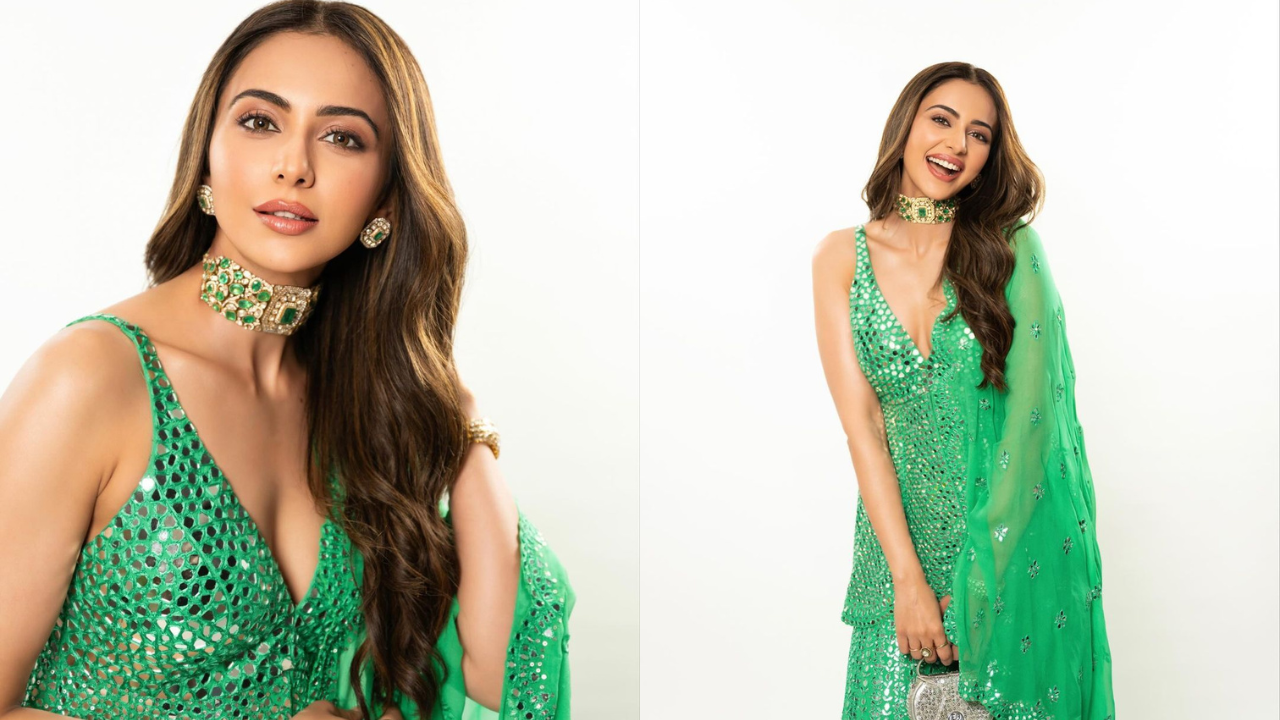Bride-To-Be Rakul Preet Singh Wore Rs 1.28 Lakh Green Sharara Suit For ...