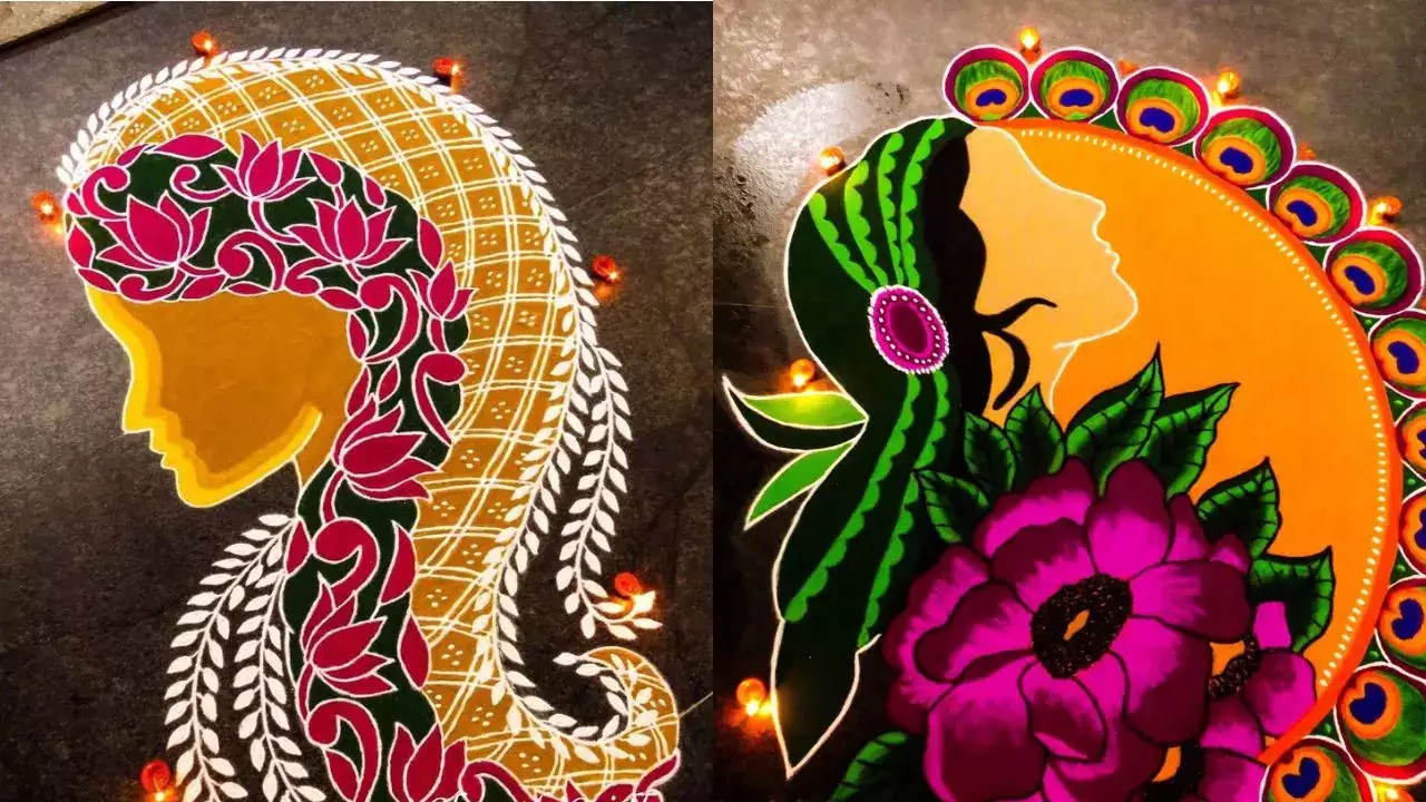 womens day 2024 rangoli designs for mahila din function - Women's Day ...