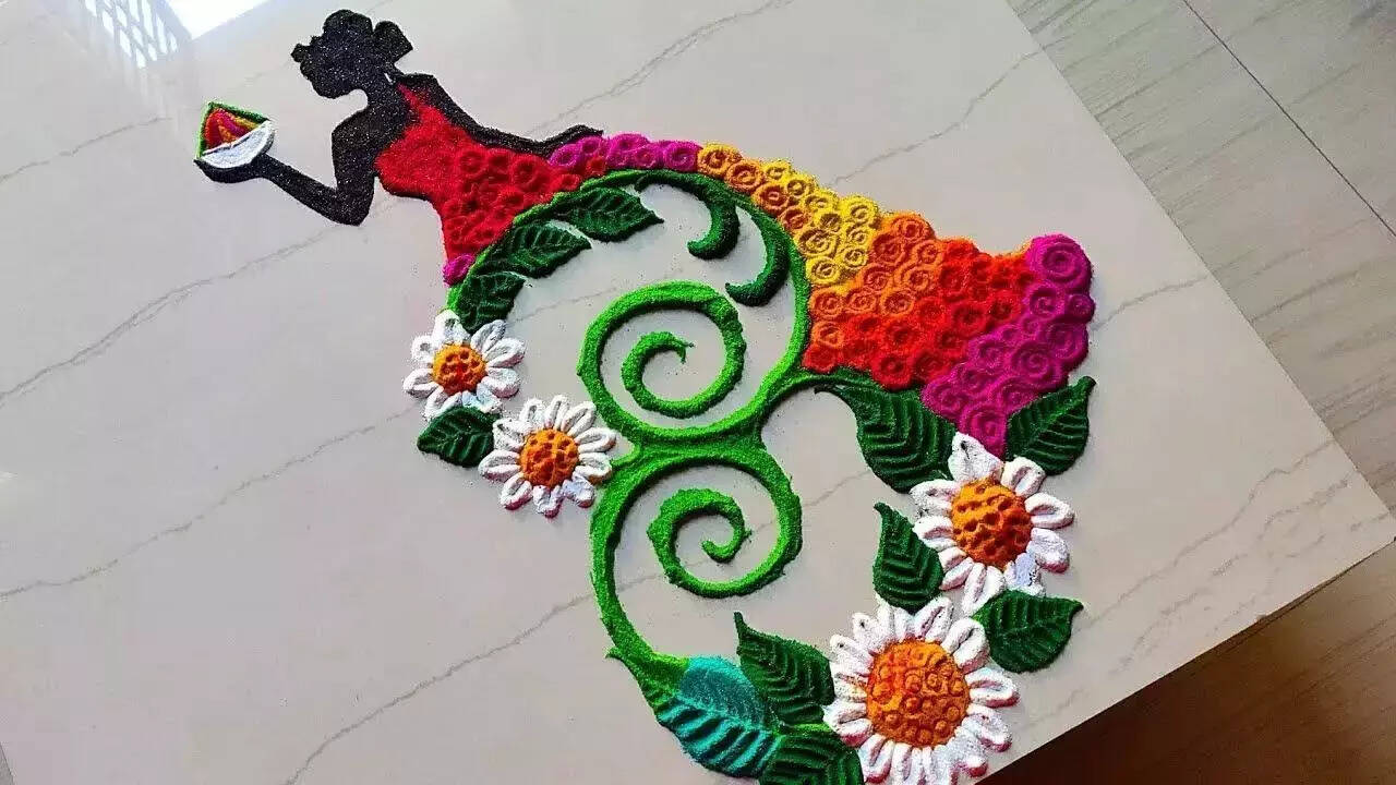 womens day 2024 rangoli designs for mahila din function - Women's Day ...