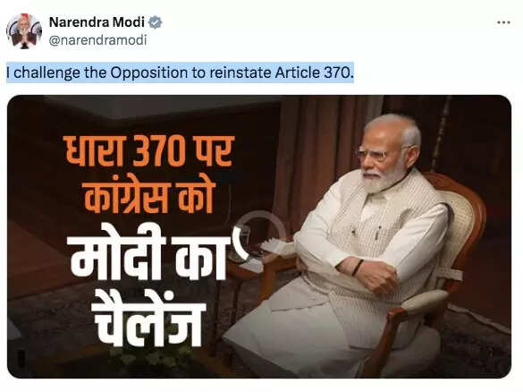 Narendra Modi: 'I Challenge Opposition To Reinstate Article 370'; PM ...