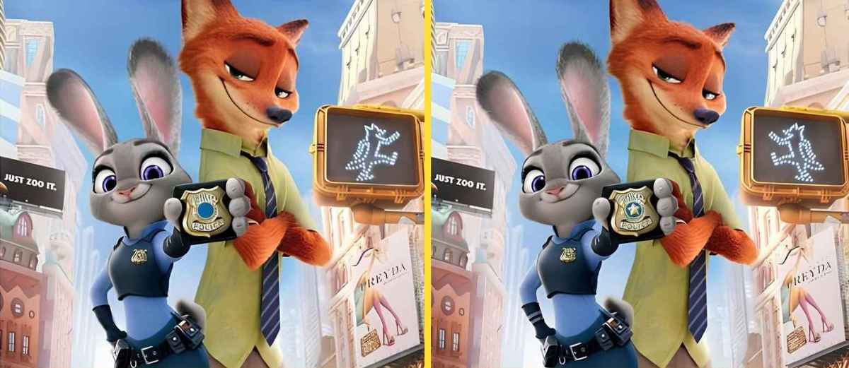 Brain Teaser: Can You Find The 3 Differences In These Zootopia Pictures ...