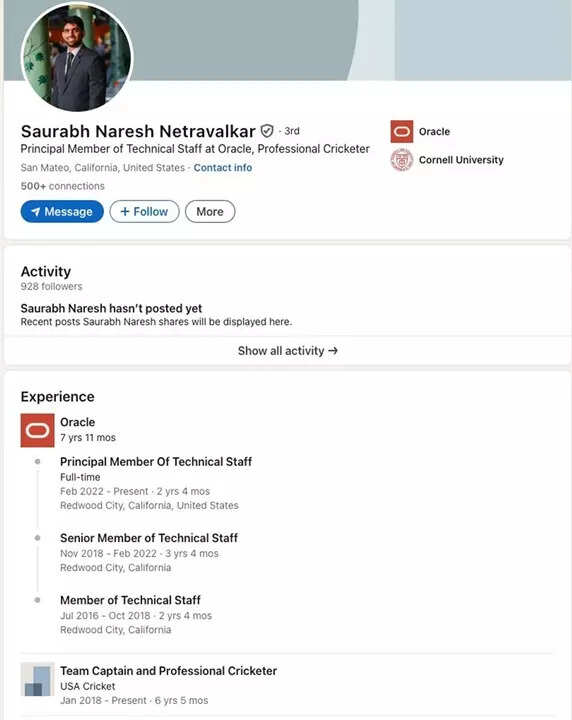 Who Is Saurabh Netravalkar Usas Super Over Hero Once Played For Mumbai India U19 With Kl