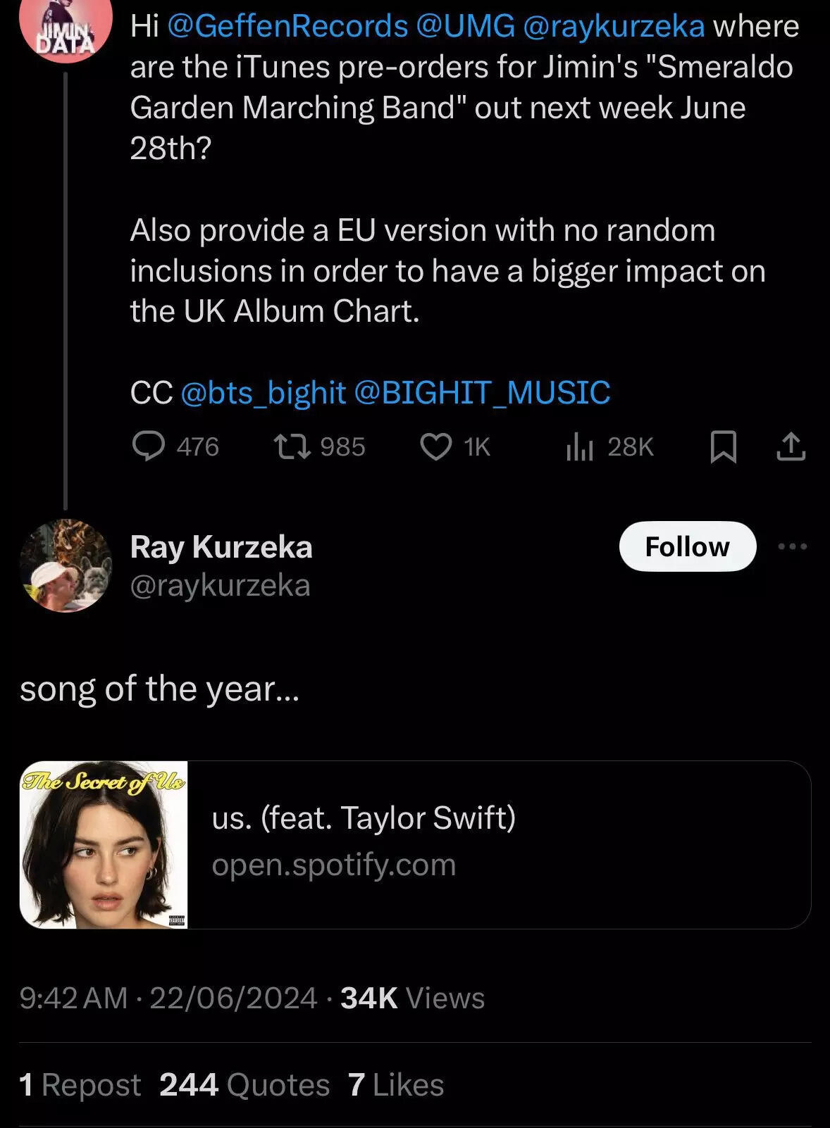 BTS Jimin: Geffen Records Issues Apology After Label's VP Dismisses BTS Jimin's Release And ...