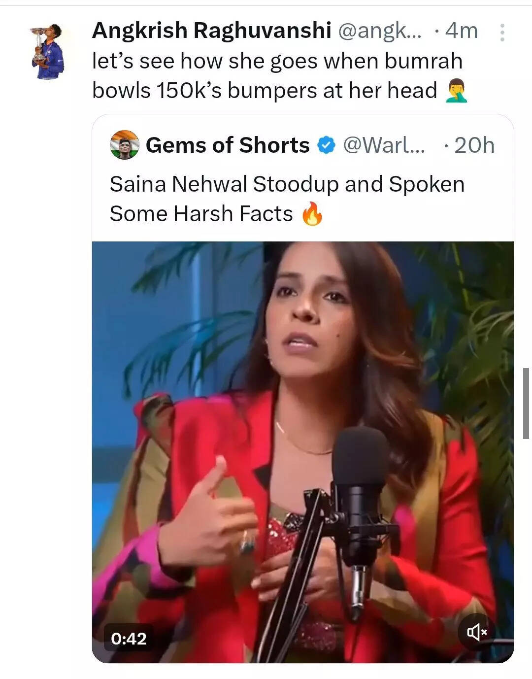 'Let's See How She Goes When Bumrah Bowls A Bouncer...': Angrish ...