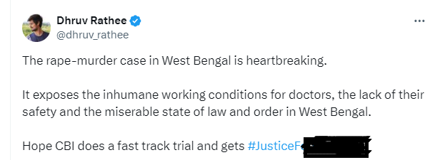 Kolkata Doctor Rape-Murder Case: YouTuber Dhruv Rathee Reveals Victim's Identity, Faces Flak On ...