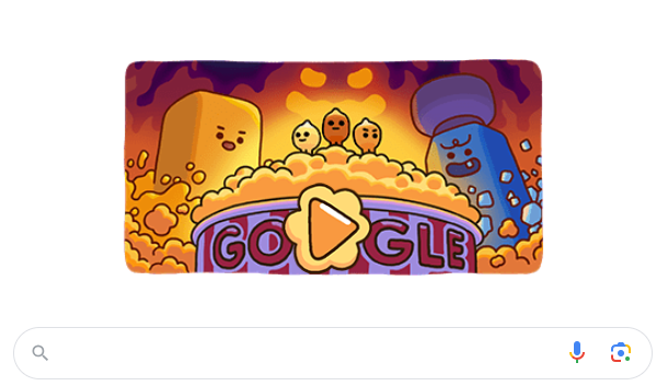Google Doodle Today Celebrates The Classic Popcorn, Play and Munch On ...