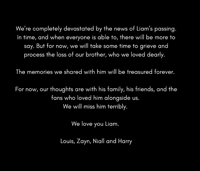 Liam Payne Death: One Direction Members Zayn, Harry, Louis, Niall ...