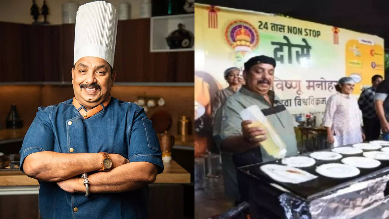 Viral! World Record In Making Dosa - Chef Vishnu Manohar Flips More ...