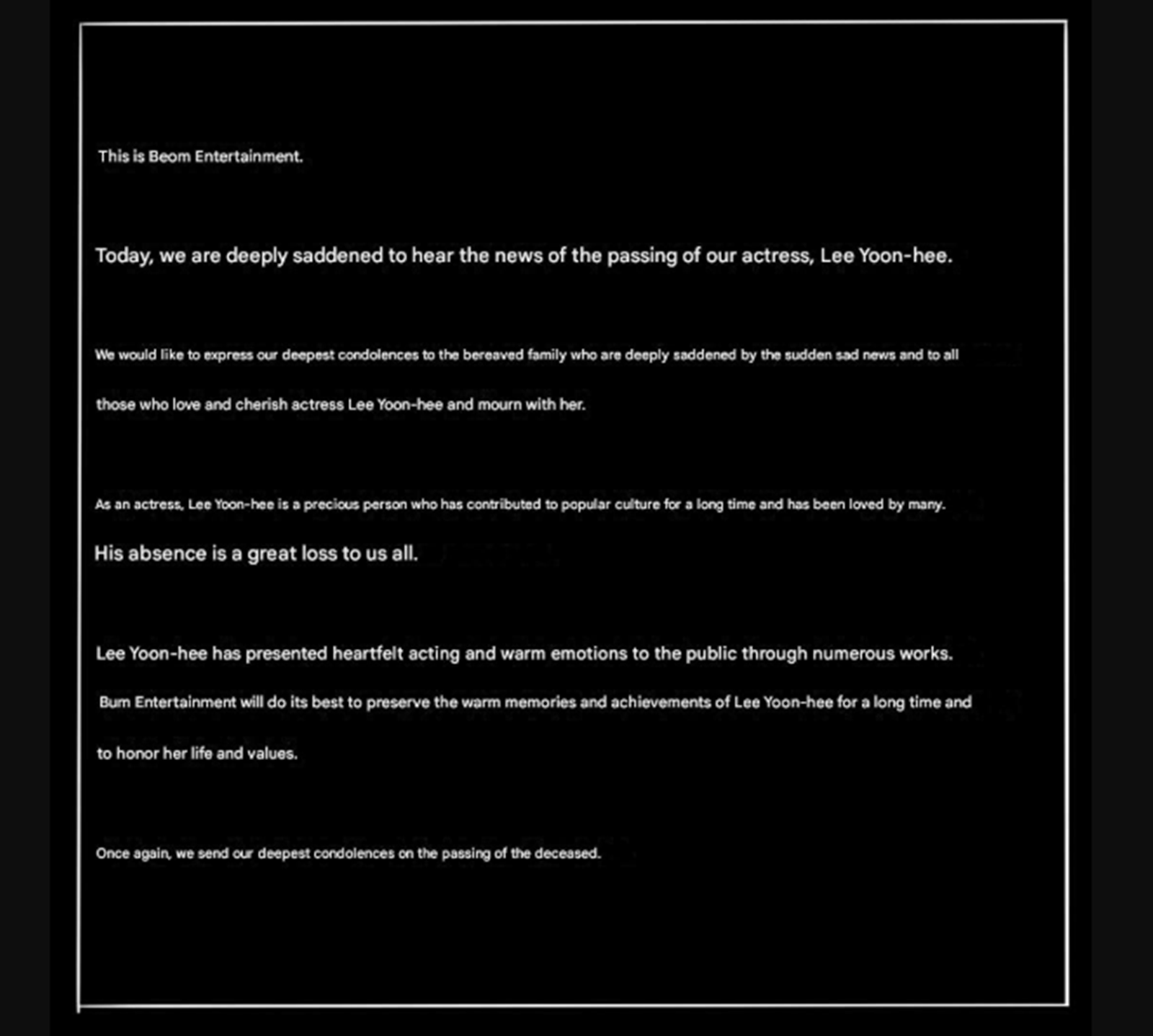 Secret Sunshine Actor Lee Yoon-Hee Dies At 64, Agency Issues Emotional ...