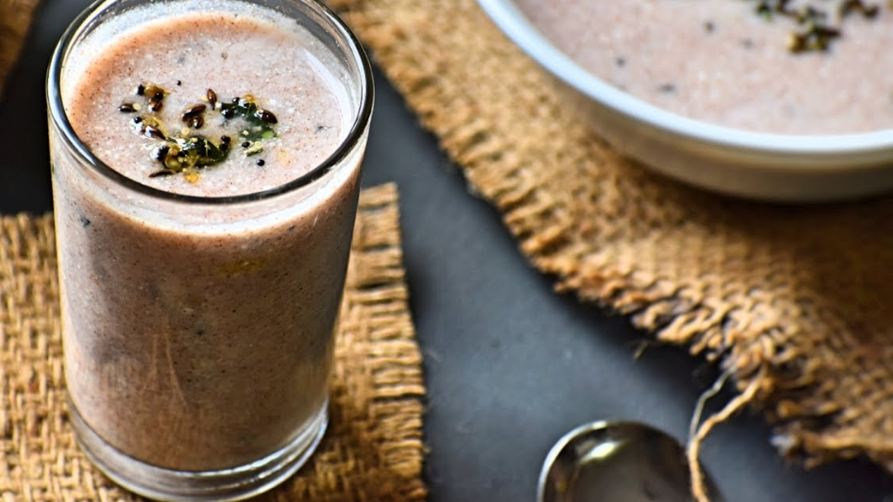 Karnataka Style Ragi Ambli With Onion-Green Chilli Tempering For A ...