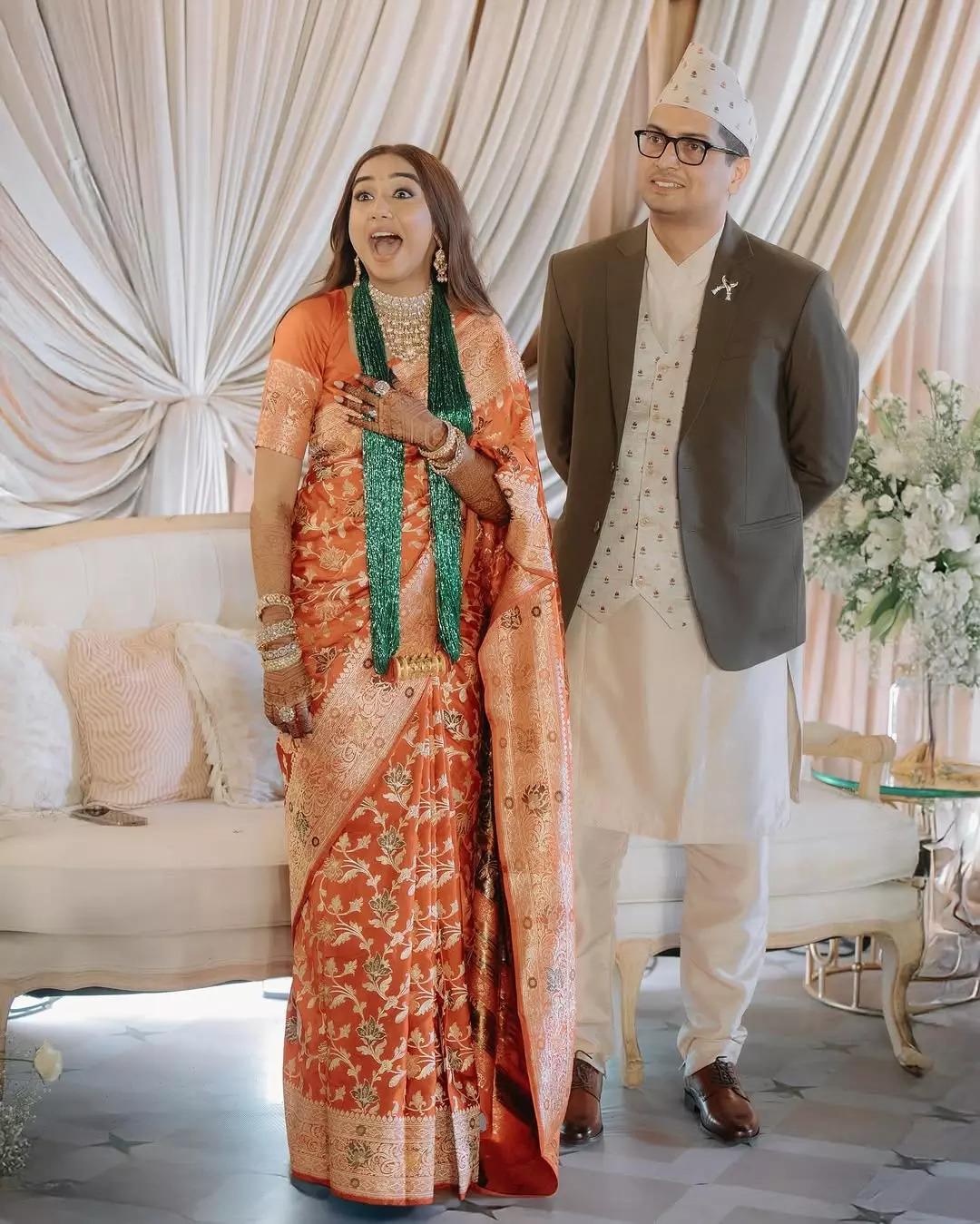 Prajakta Koli-Vrishank Khanal’s Reception Pics Showcase Nepal’s Rich ...