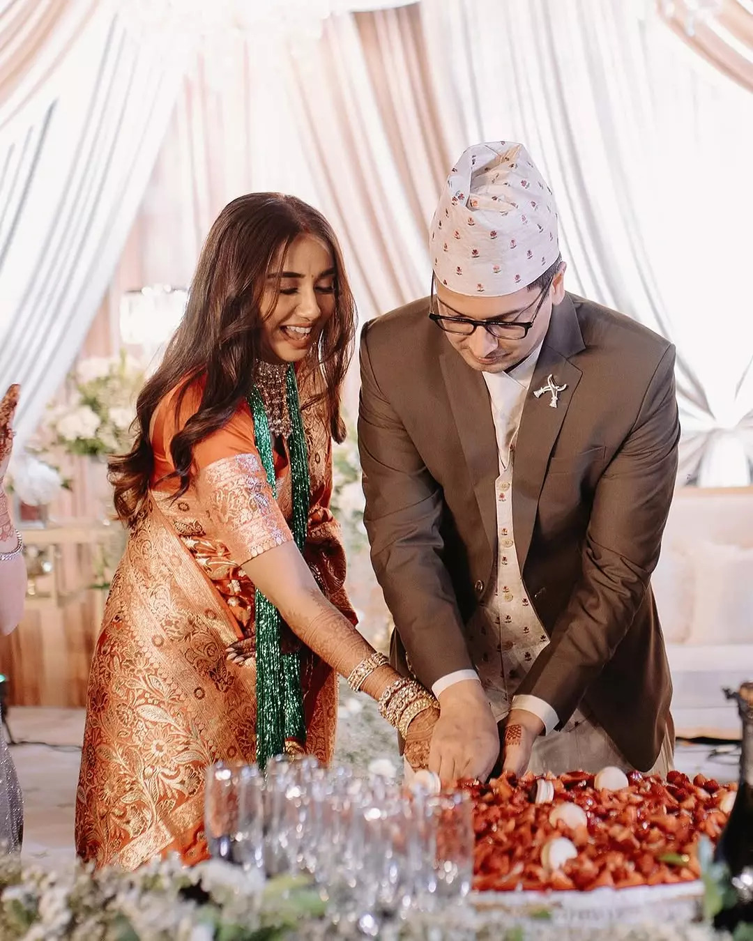 Prajakta Koli-Vrishank Khanal’s Reception Pics Showcase Nepal’s Rich ...