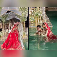 Viral video: Bride pushes groom into pool during photoshoot, things ...
