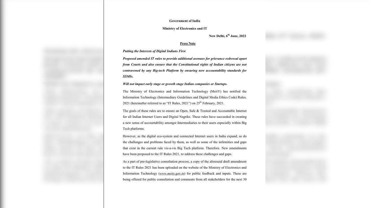 MEITY re-releases draft amendment to IT Rules 2021 | Industry News ...