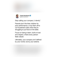 Stop Calling Your Company A Family CEO s LinkedIn Post Sparks Debate stop-calling-your-company-a-family-ceo-s-linkedin-post-sparks-debate