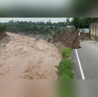 Punjab: Road leading to Pathankot airport washed away due to increased ...