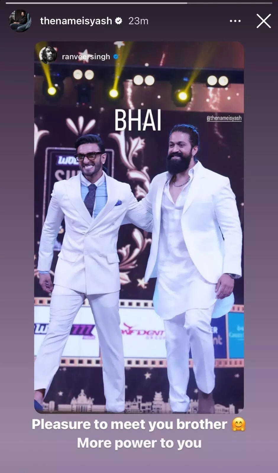 Yash and Ranveer Singh share a moment at SIIMA Awards; KGF star says ‘Pleasure to meet you ...