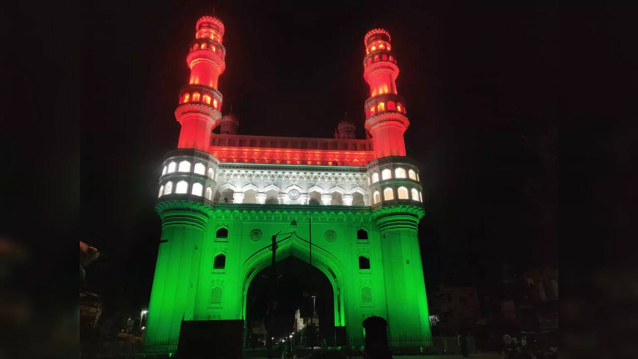 Hyderabad Liberation Day: Charminar, Golconda Fort lit up in tricolour ...
