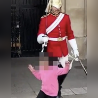 King's Guard scares little girl; sends her running after shouting ...