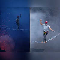 Daredevils walk 846 feet on slackline over active volcano, break ...