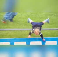 Toddler experiences head-first fall from stands during WI vs SCO T20 ...