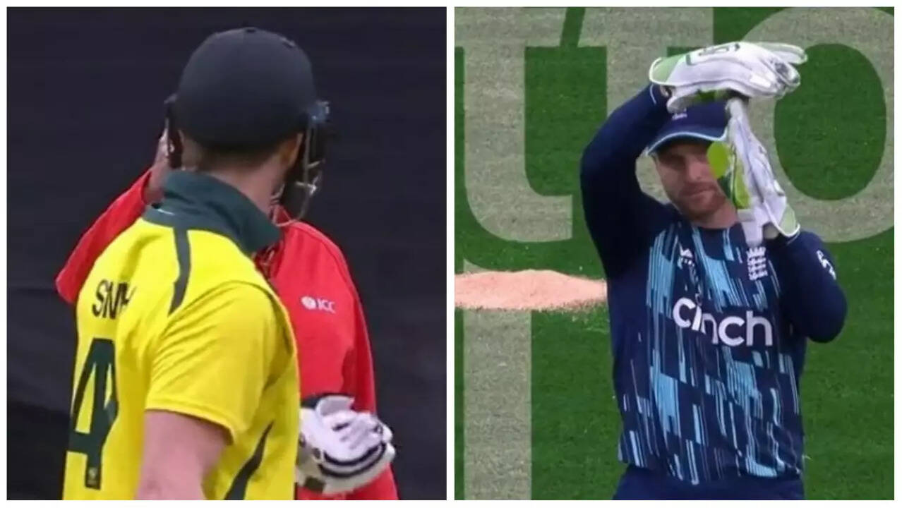 Bizzare! Umpire gives Steve Smith out after Jos Buttler calls for DRS ...