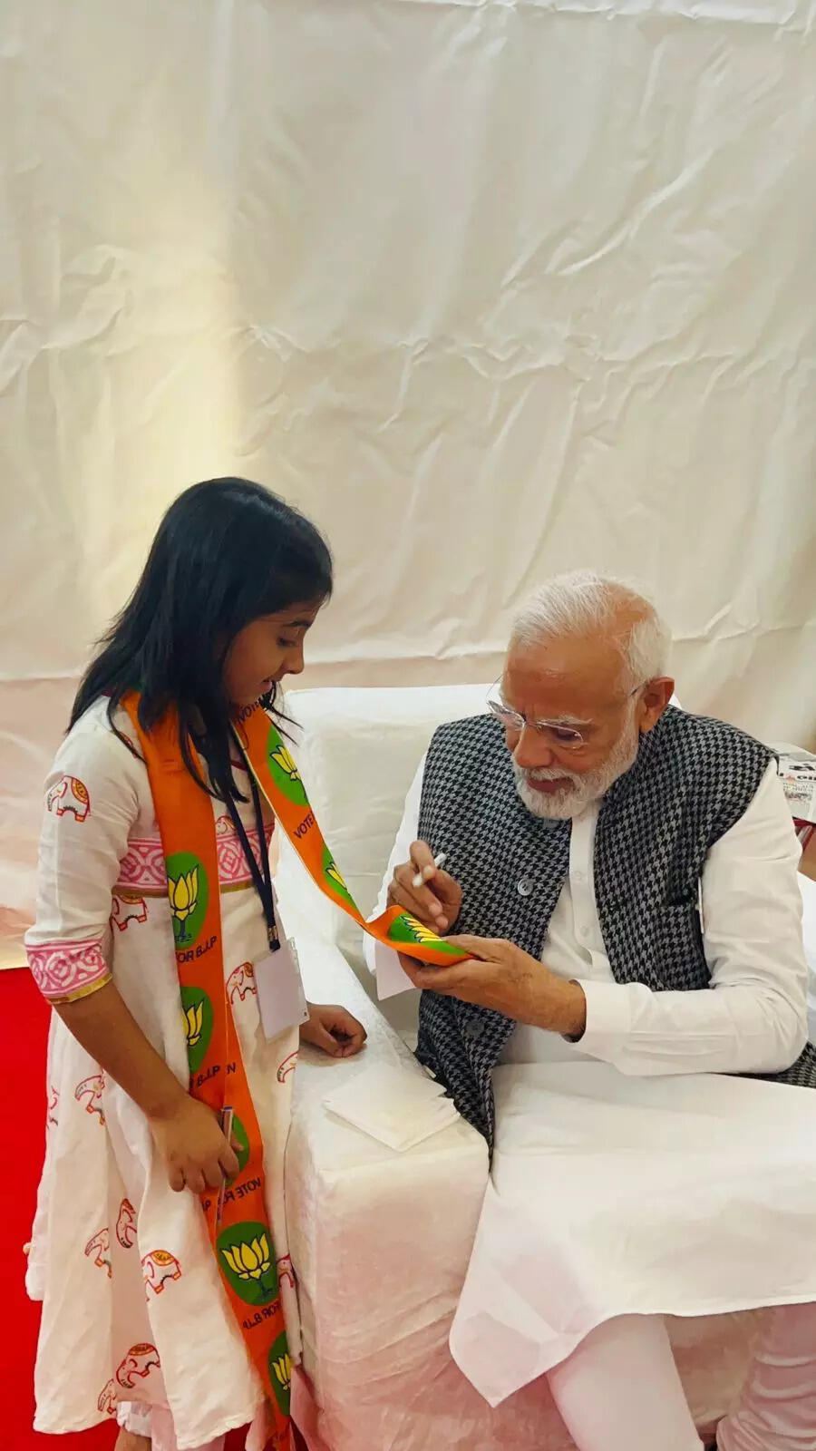 'I adore PM Modi's work': Girl child who lauded BJP in campaign video ...