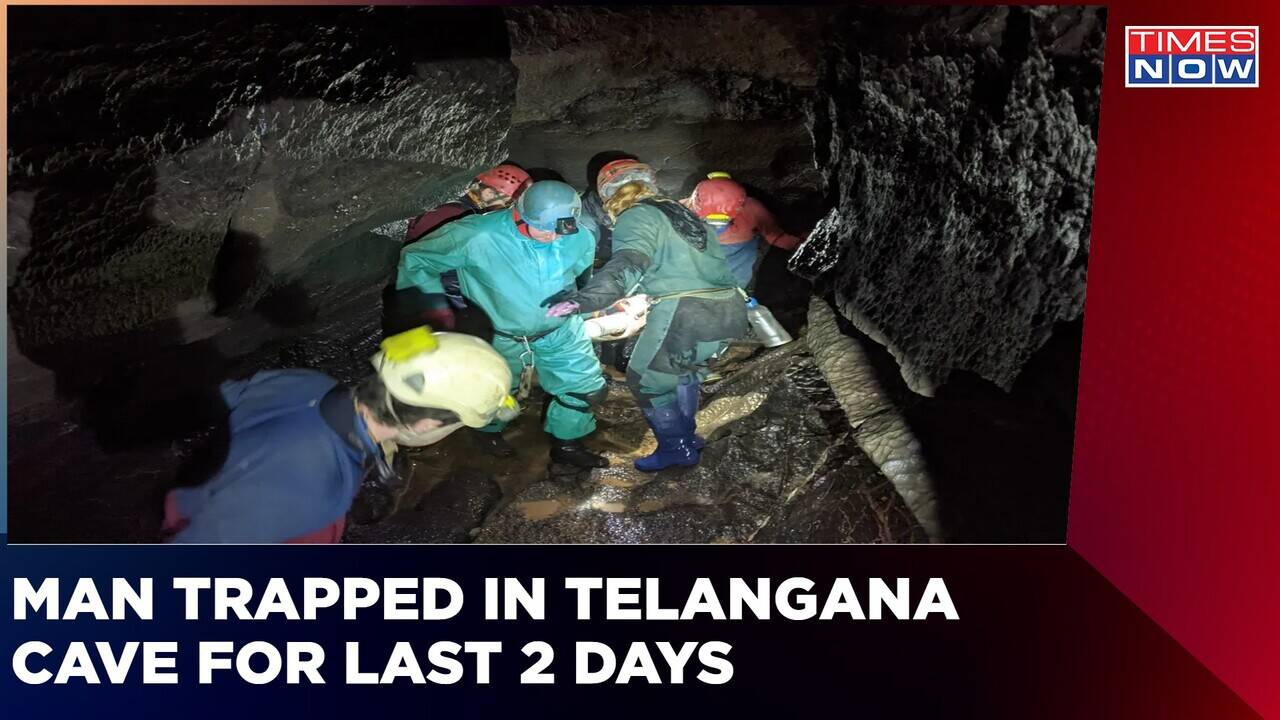 WATCH: Telangana man trapped inside cave for 2 days, rescue operation ...