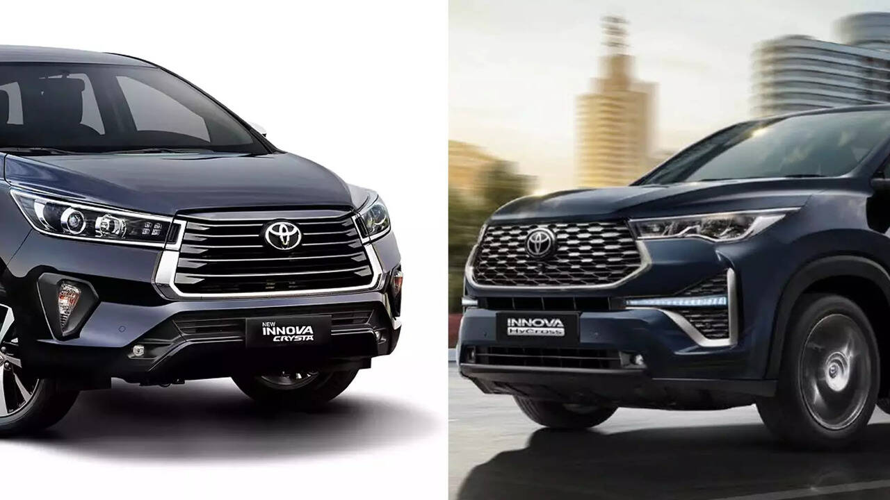Toyota Innova Crysta vs Toyota Innova HyCross: Price comparison ...