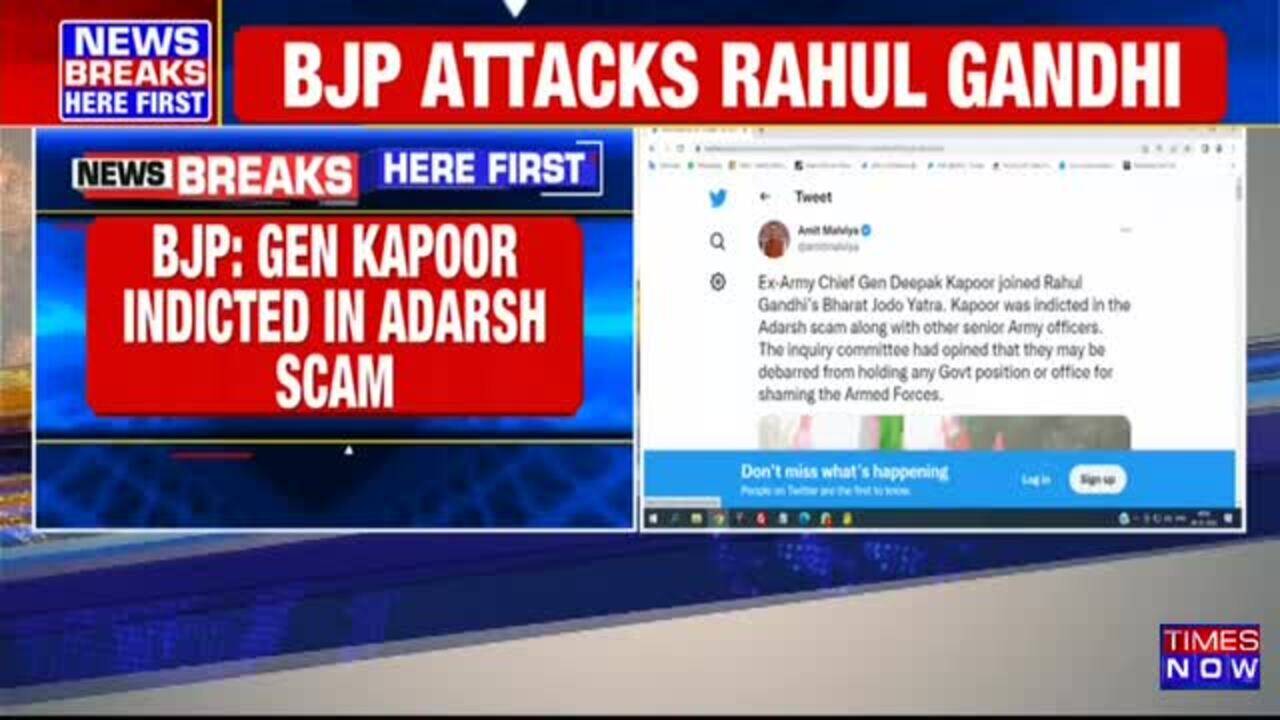 ‘Was indicted in Adarsh scam’: BJP fumes as ex-Army chief Gen Deepak Kapoor joins Rahul Gandhi’s ...