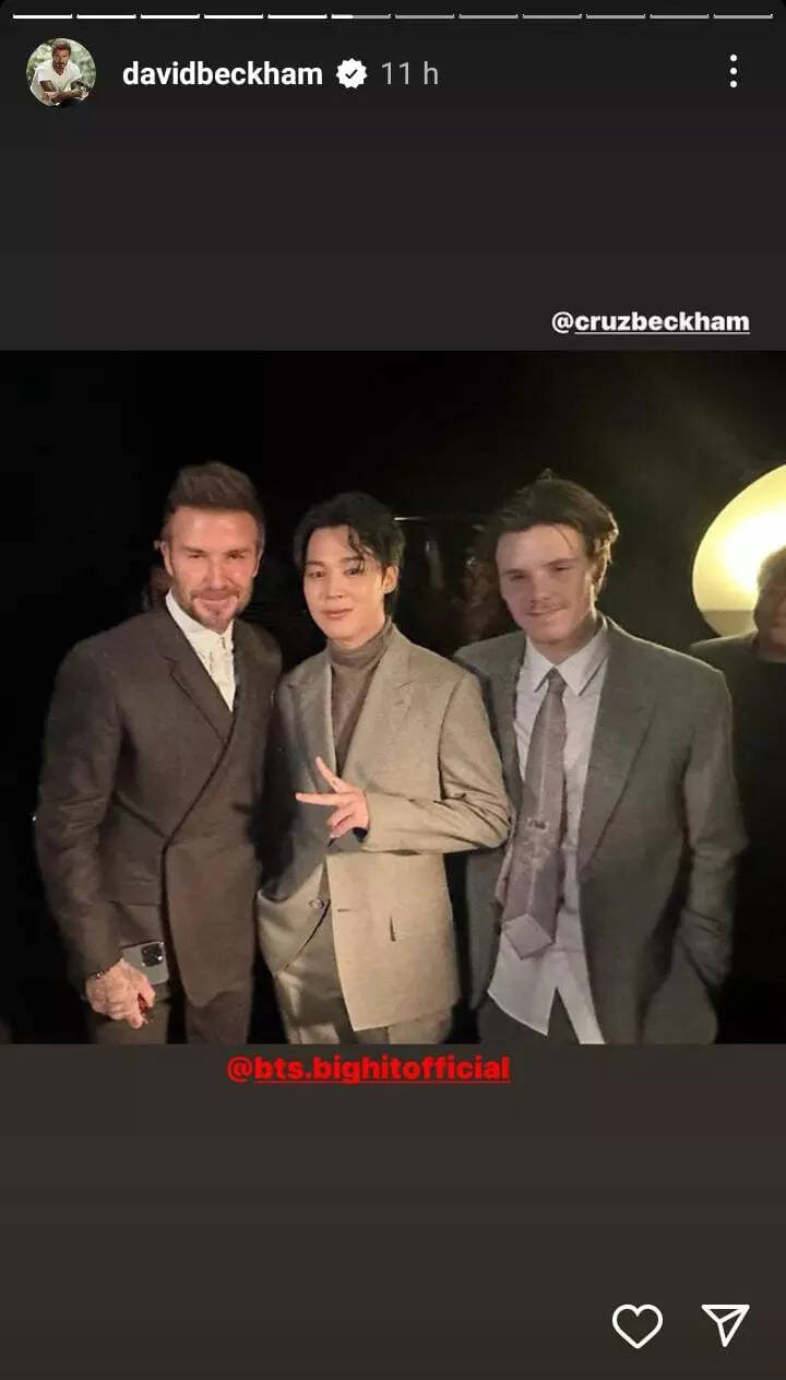 BTS' Jimin and football icon David Beckham leave fans in a frenzy with classy Paris Fashion Week ...