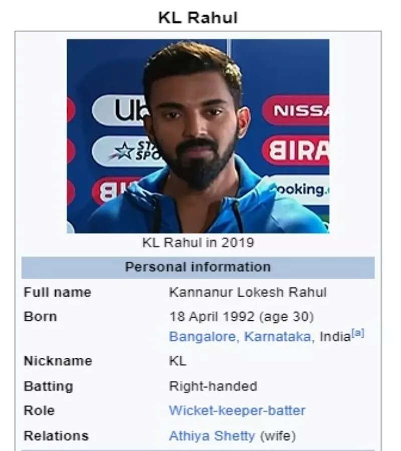 Wikipedia declares KL Rahul, Athiya Shetty spouses after their grand wedding in Khandala ...