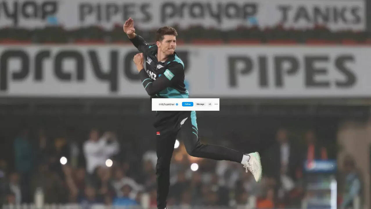 Part time...: NZ captain Mitchell Santner's Instagram bio will leave ...