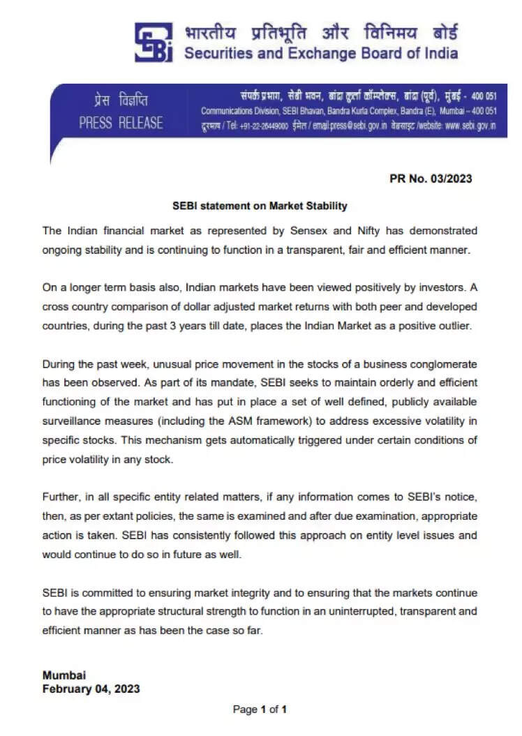 'Unusual price movement in stocks of business conglomerate': SEBI says ... 'Unusual price movement in stocks of business conglomerate': SEBI says ...